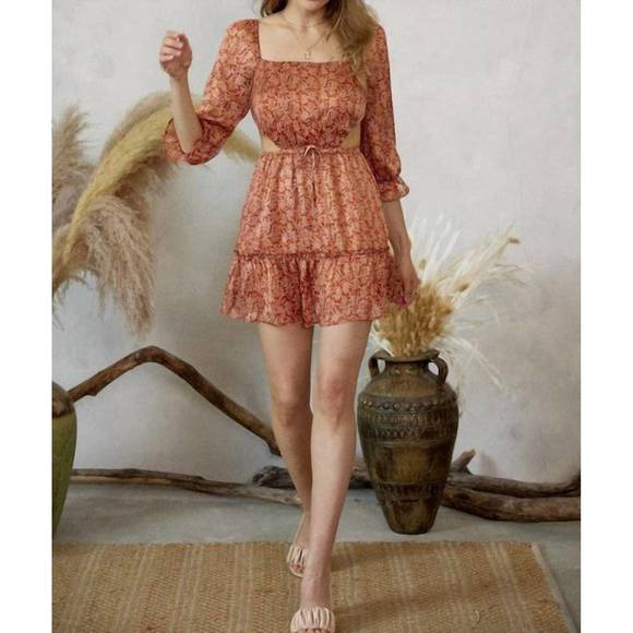 TWELVE | Dresses | New Twelve The Margeaux Mini Dress In Rust | Poshmark